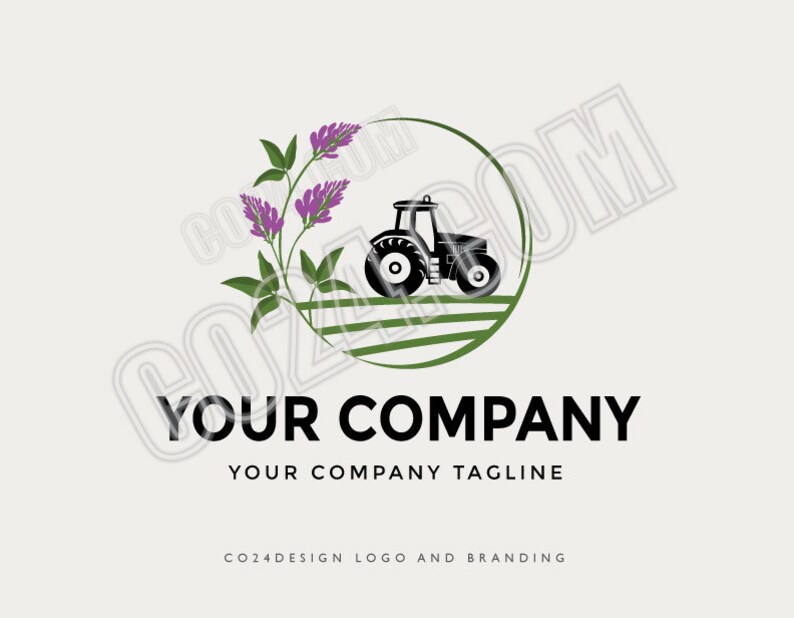 Alfalfa Tractor Farming Logo Premade Alfalfa Farm Logo - Etsy