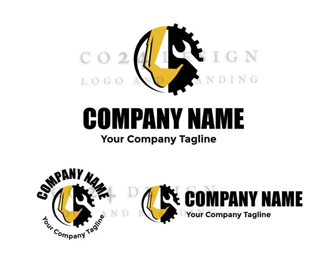 Excavator Repair Logo Digger Service Logo Machine - Etsy