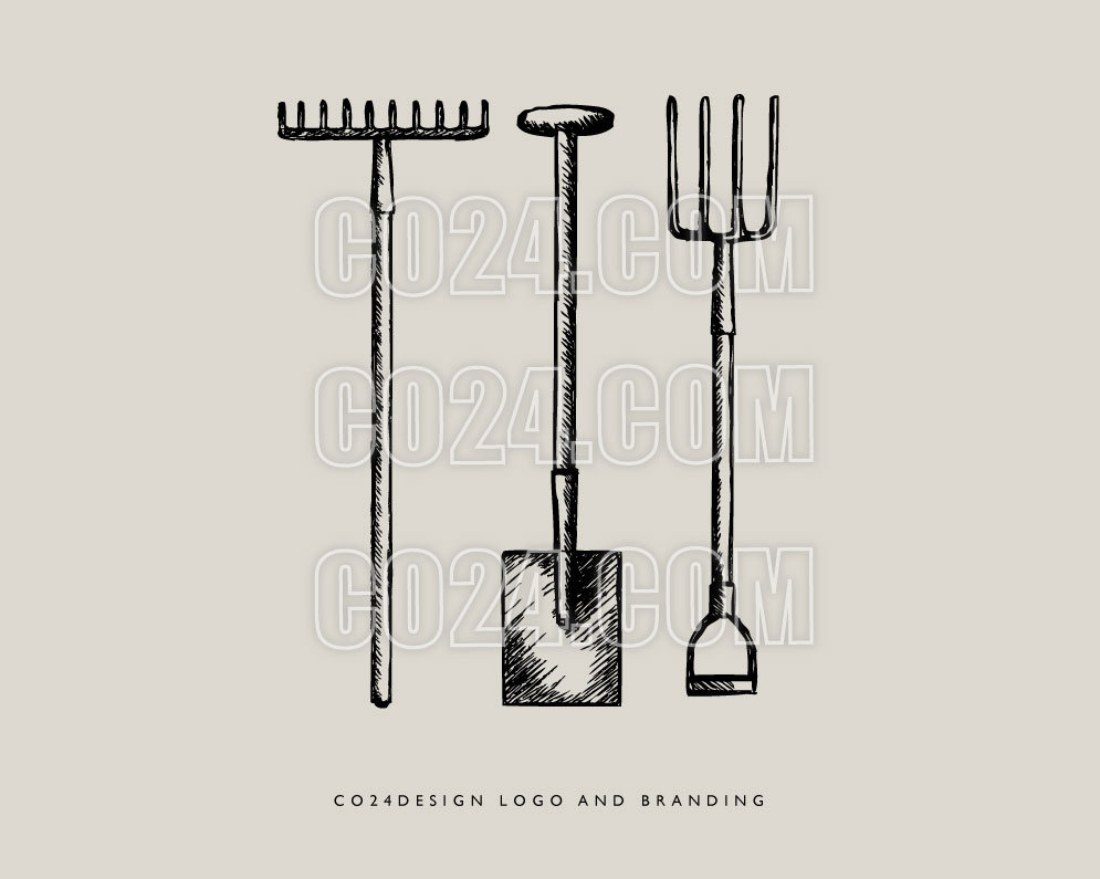 Farmer Tools Illustration