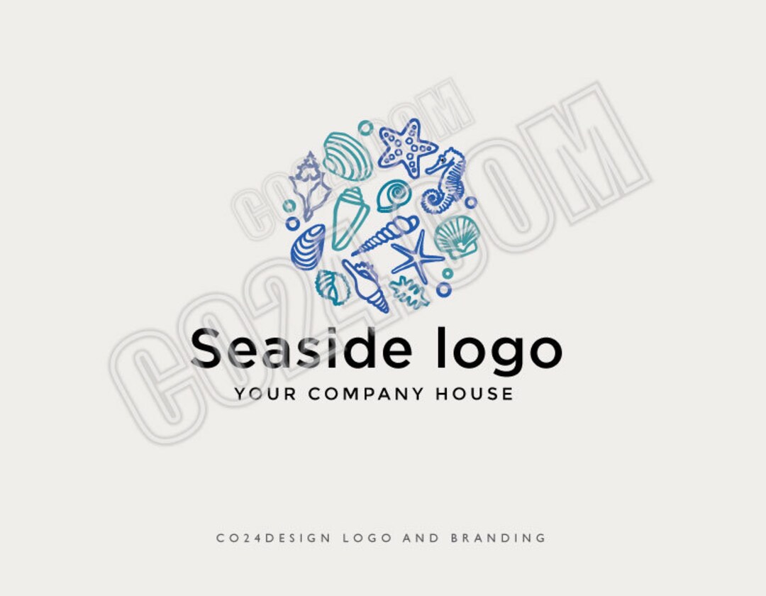 Seashell Logo, Beach Logo, Starfish Logo, Shell Collection Logo ...
