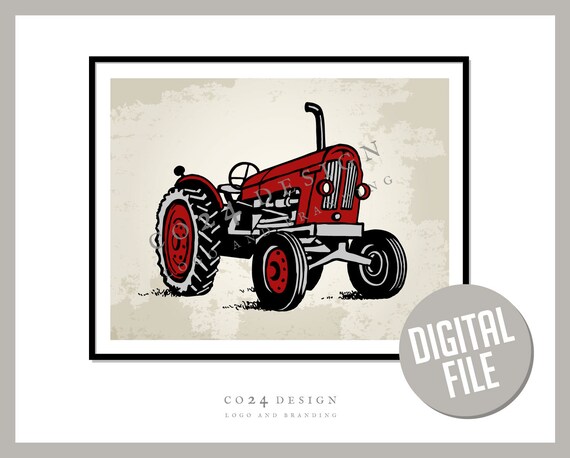 Tractor Wall Art Digital Tractor Poster Print Vintage Decor | Etsy