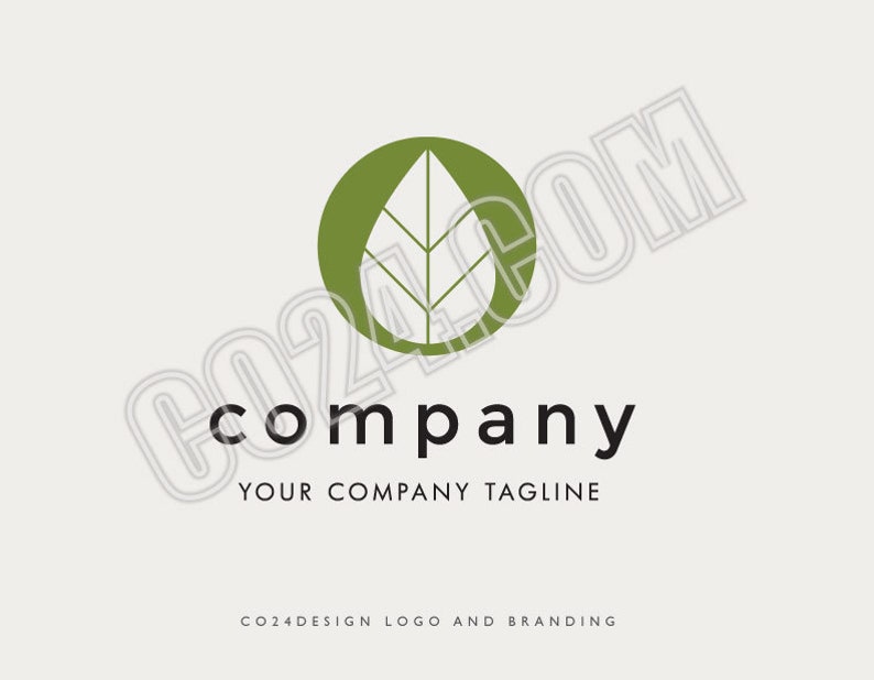Environmental Logo Leaf Logo Green Living Logo Minimalist - Etsy