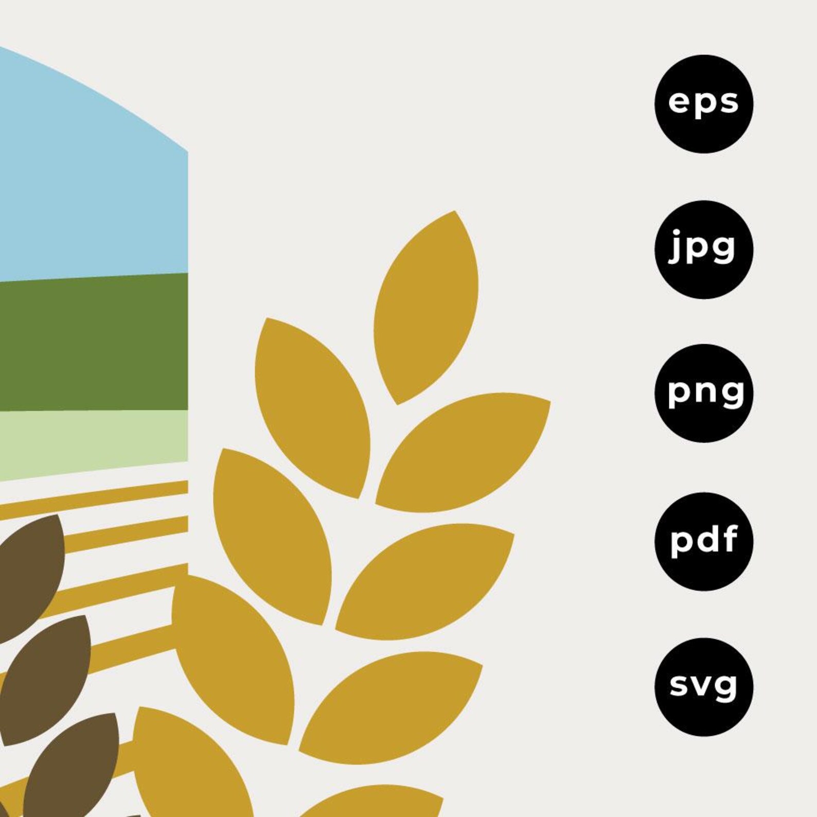 Family Farm Logo: Wheat Field Landscape (digital Files) - Etsy