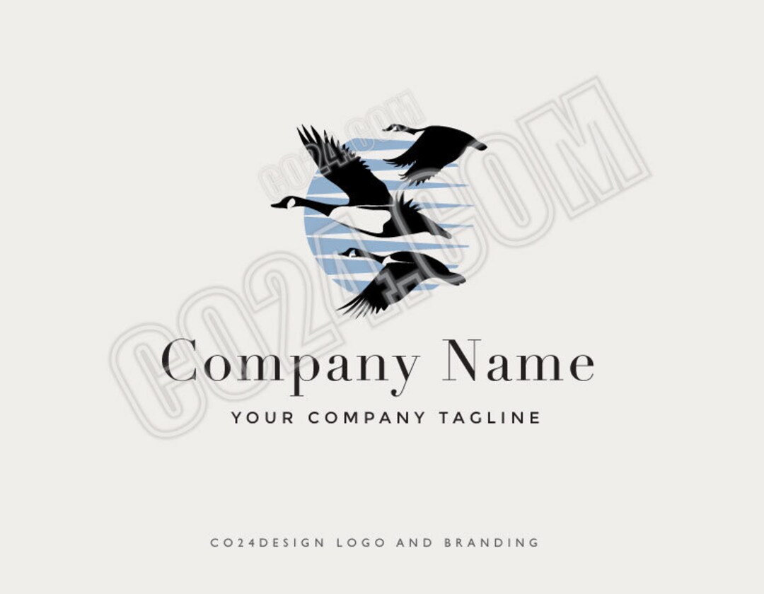 Flying Geese Logo, Bird Logo, Waterfowl Logo, Wildfowl Logo, Animal ...
