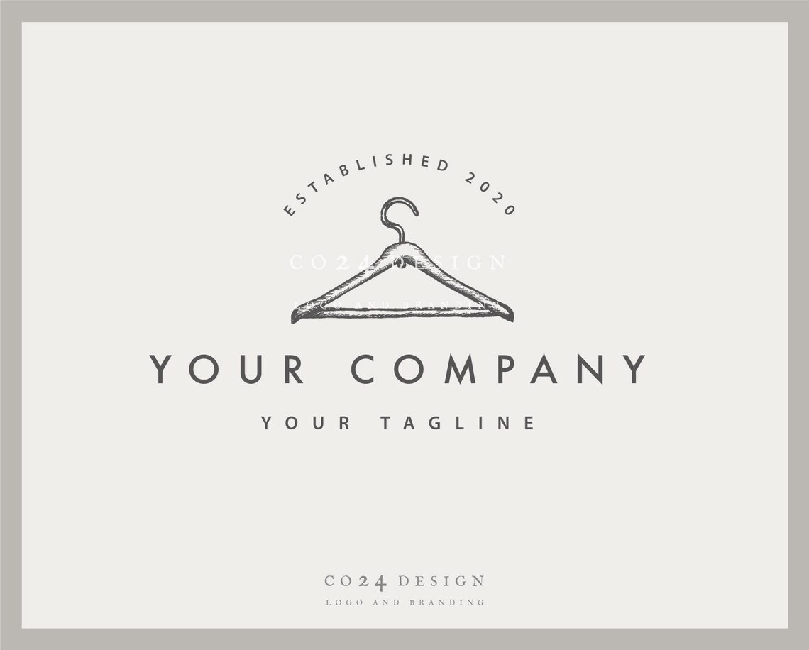 Coat Hanger Logo Clothes Hanger Modern Style Pre Made Logo - Etsy