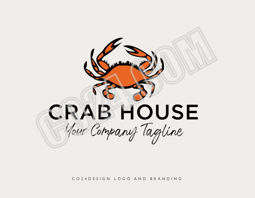 Crab Pre-made Logo, Seafood Restaurant Logo (eps, Svg, Jpeg, Pdf, Png ...