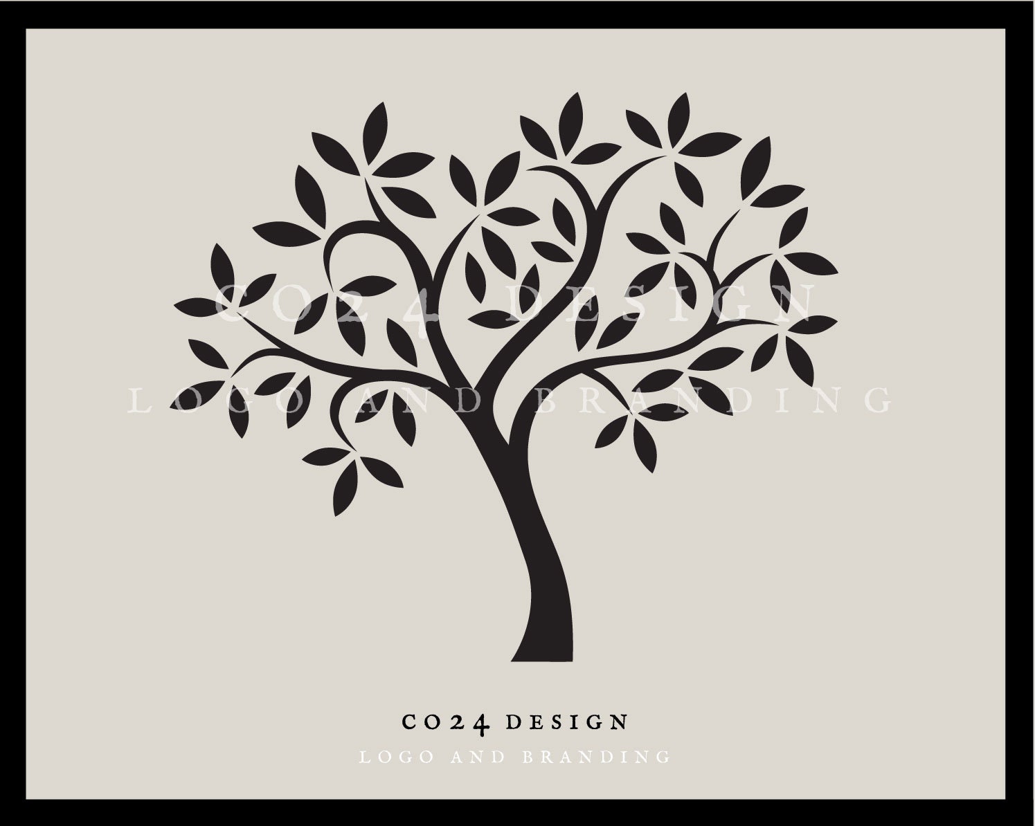 Black And White Tree Design Simple