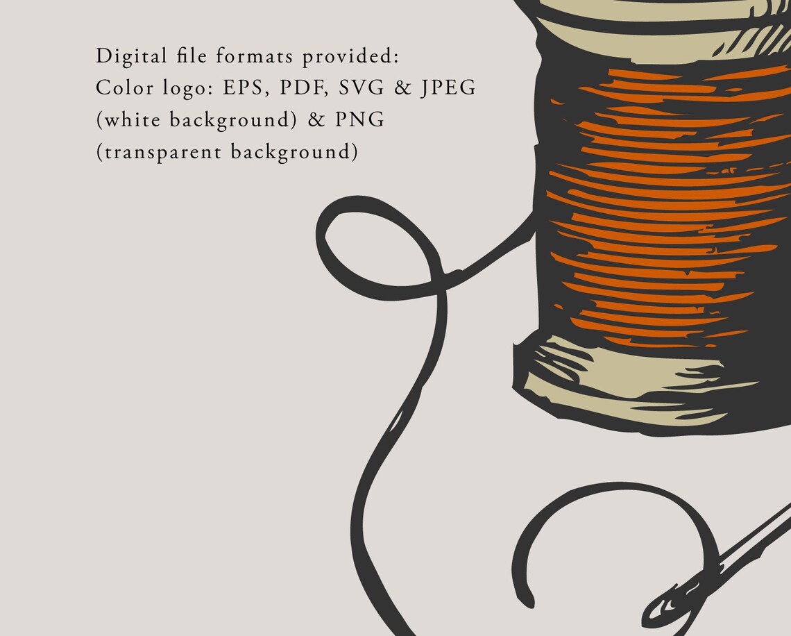 Sewing Logo Needle and Thread Pre-made Logo Seamstress or - Etsy