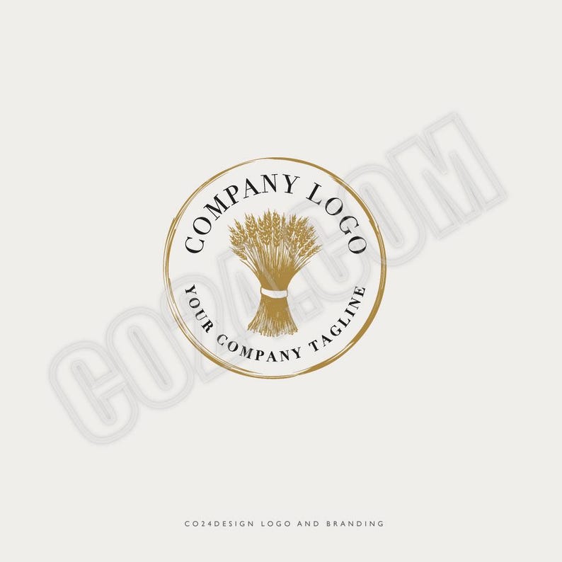 Wheat Stack Logo Design: Premade Farming Logo (eps, Svg, Jpeg, Pdf, Png ...