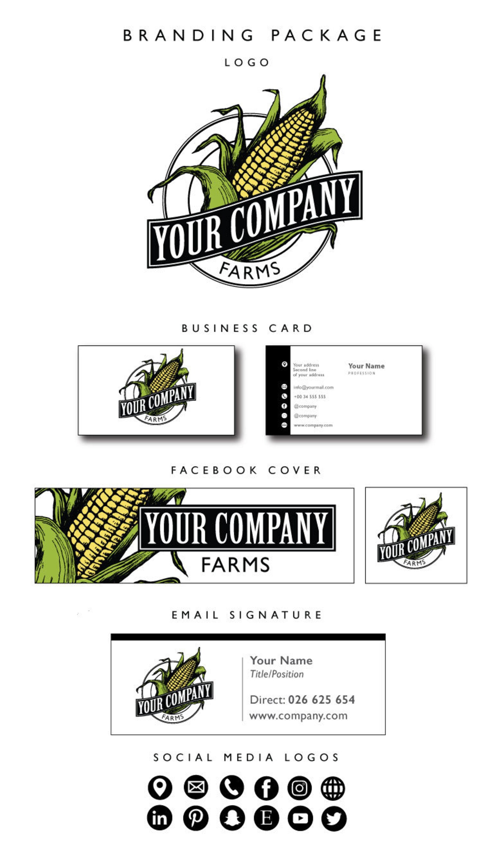 Maize Farming Logo Homestead Logo Farmers Market Logo | Etsy