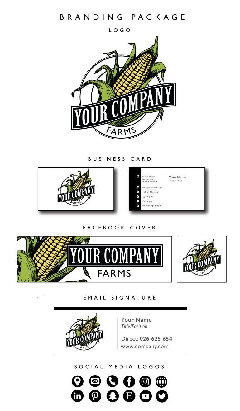 Maize Farming Logo Homestead Logo Farmers Market Logo - Etsy