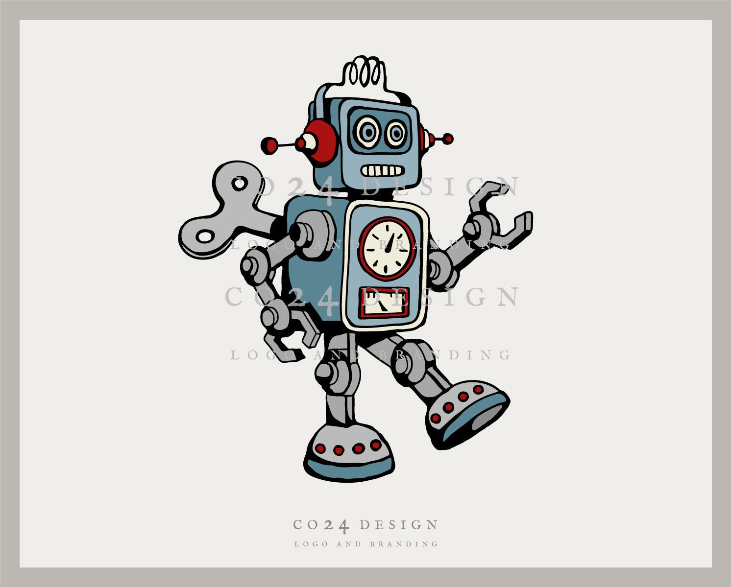 Vintage Robot Drawing