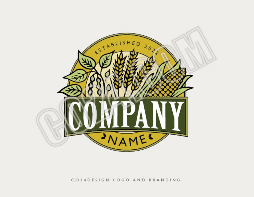 Farmers Logo, Soy Wheat Corn Pre-made Logo Design, Farmers Market Logo ...
