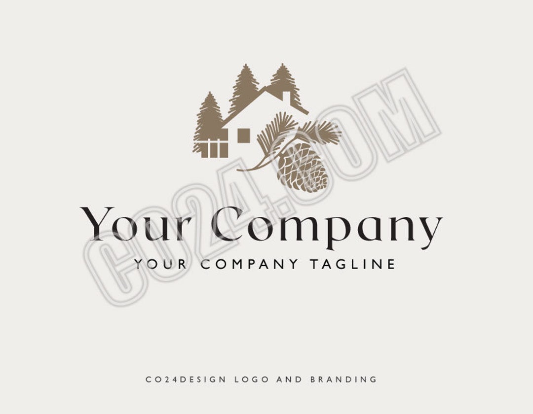 Pine Cone Logo, Pine Cone Cabin Logo, Nature Logo, Pine Forest Logo ...