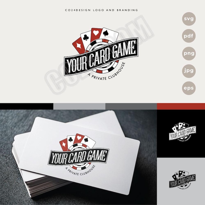 Card Game Logo Design: Playing Cards Club Branding (eps, Svg, Jpeg, Pdf ...
