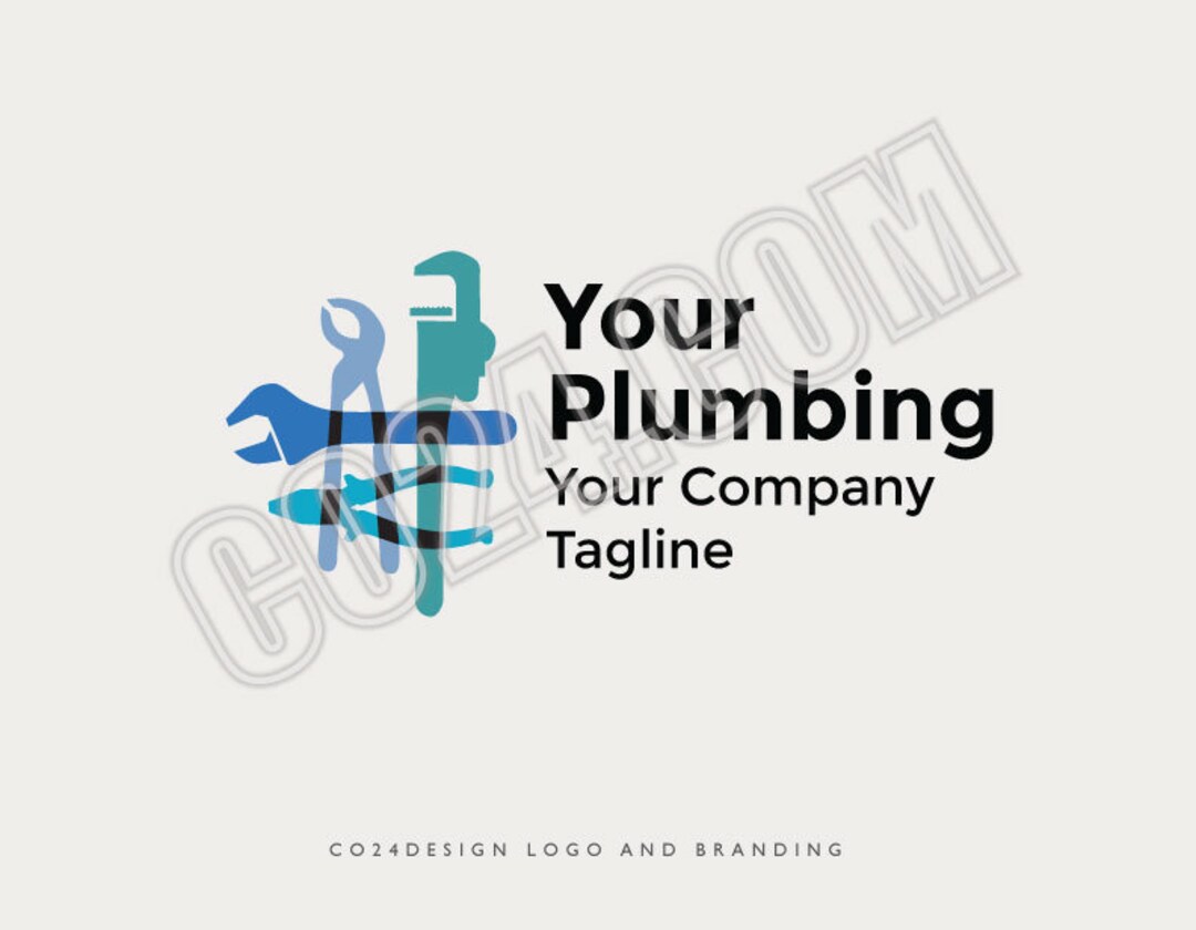 Plumbing Services Logo, Plumbers Pre-made Logo, Crossed Plumbing Tools ...