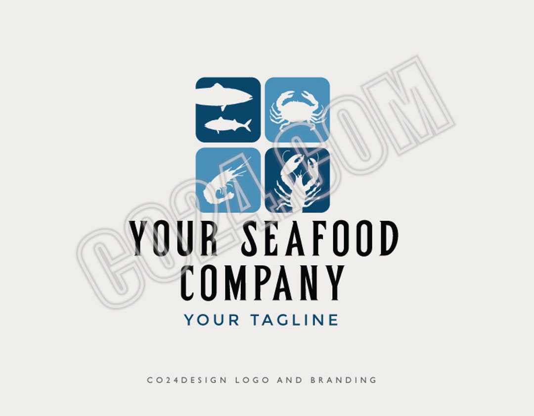 Seafood Company Logo, Seafood Restaurant Logo, Fish Logo, Shellfish ...