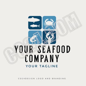 Seafood Company Logo, Seafood Restaurant Logo, Fish Logo, Shellfish ...