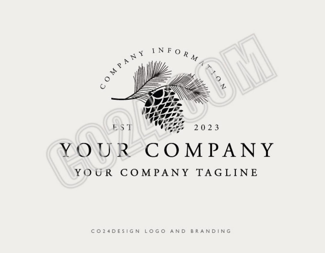 Pine Cone Branch Logo, Pine Cone Full Branding Package, Nature Logo ...