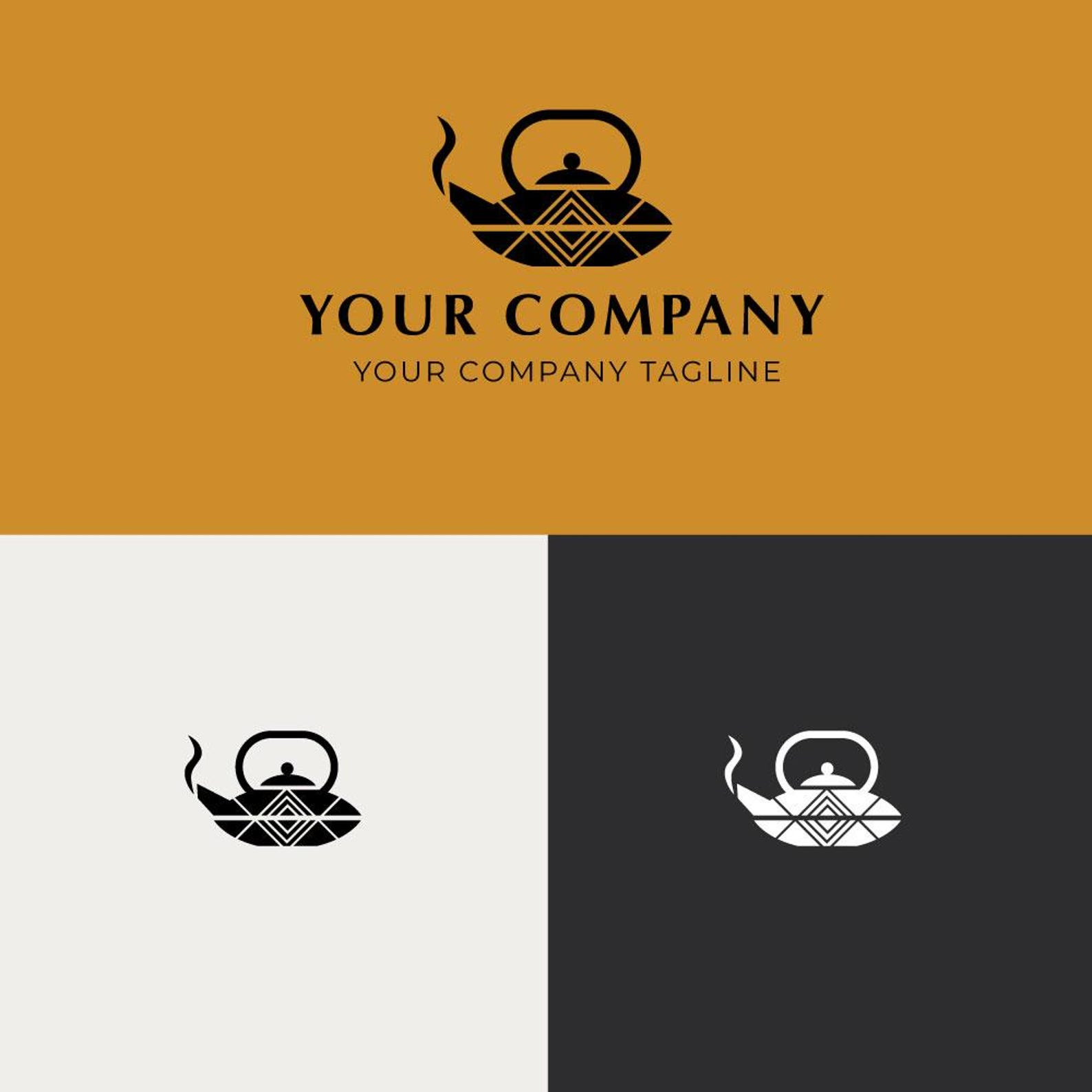 Asian Teapot Logo: Premade Tea Shop Design (eps, Svg, Jpeg, Pdf, Png ...