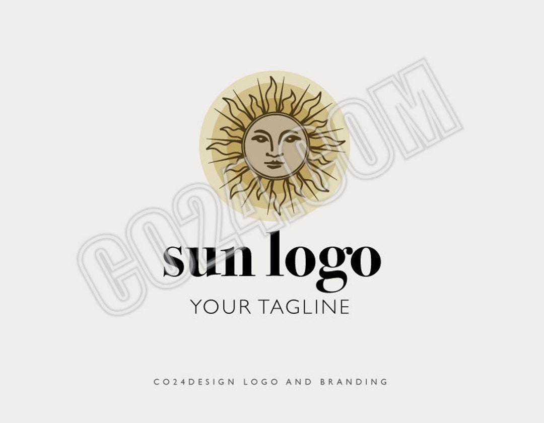 Boho Sun Logo, Sunburst Logo, Sunshine Logo, Wellness Logo, Mindful ...