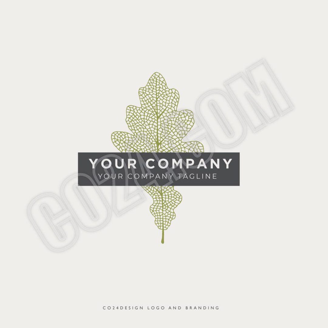 Oak Leaf Skeleton Logo, Acorn Logo, Botanical Logo, Woodland Logo ...