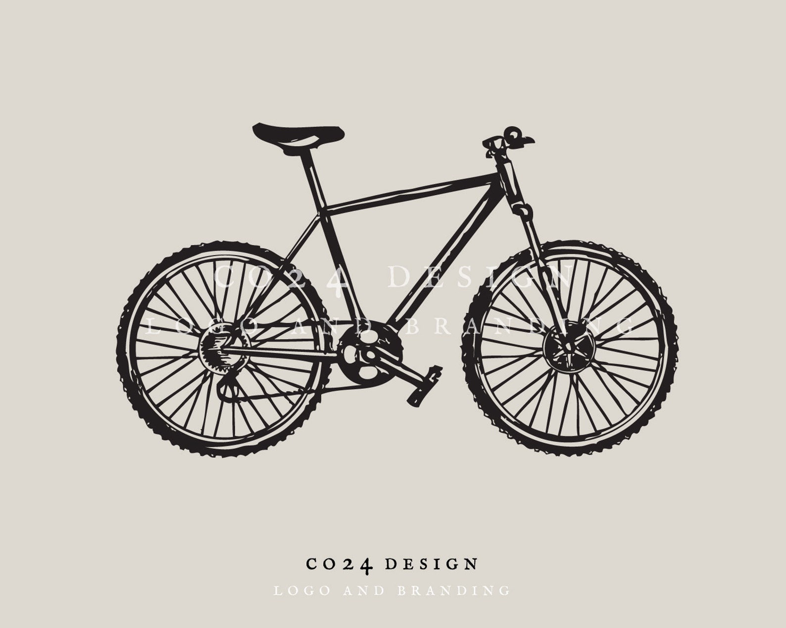 Mountain Bike Vintage Style Hand Drawn Bicycle Illustration | Etsy