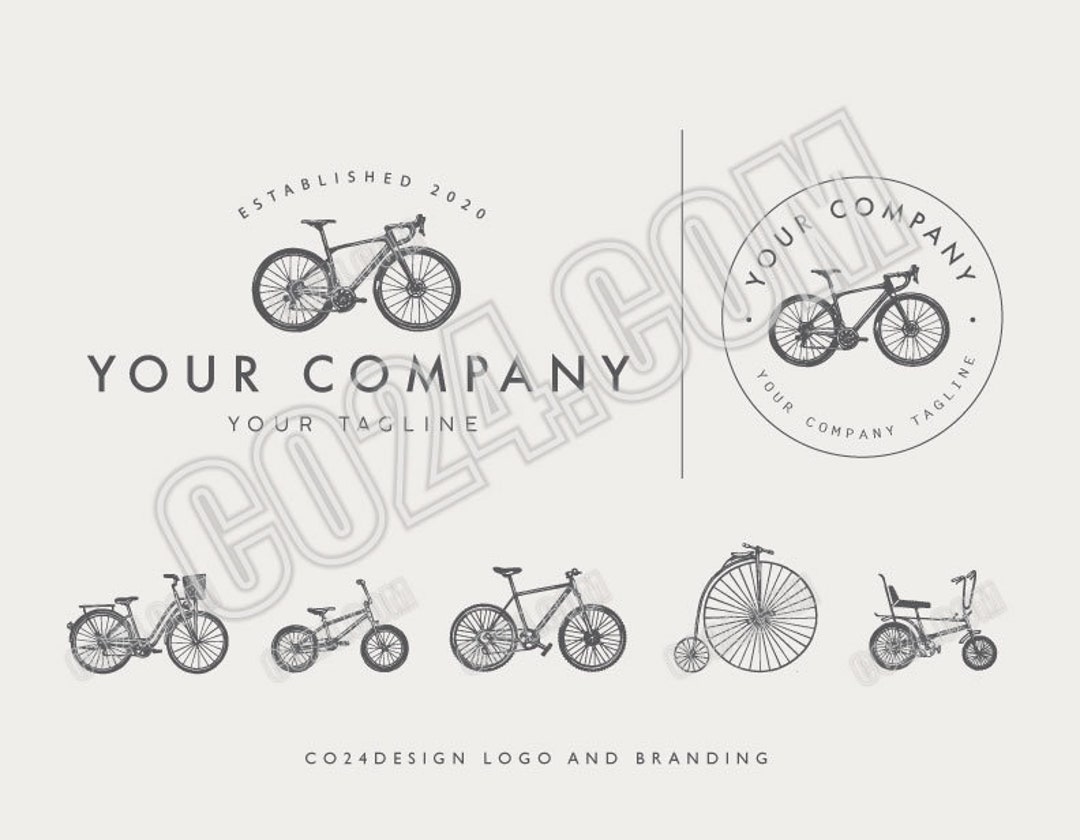 Bike Store Logo, Hand Drawn Bike Illustration, Bicycle Shop Logo, Cycle ...