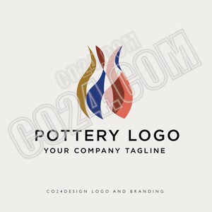 Abstract Pottery Logo, Artist Logo, Premade Potters Logo, Ceramics Logo ...