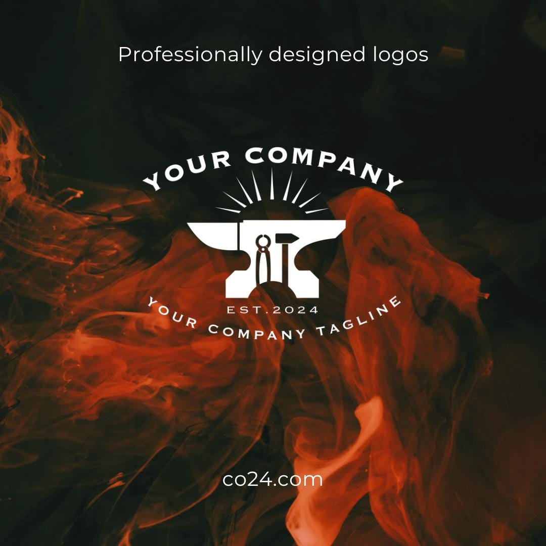 Vintage Blacksmith Anvil Logo Design, Forging Logo (digital Files) - Etsy