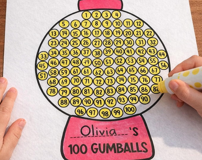 100 Days of School Printable Gumball Machine Craft 100th Day Gumballs ...