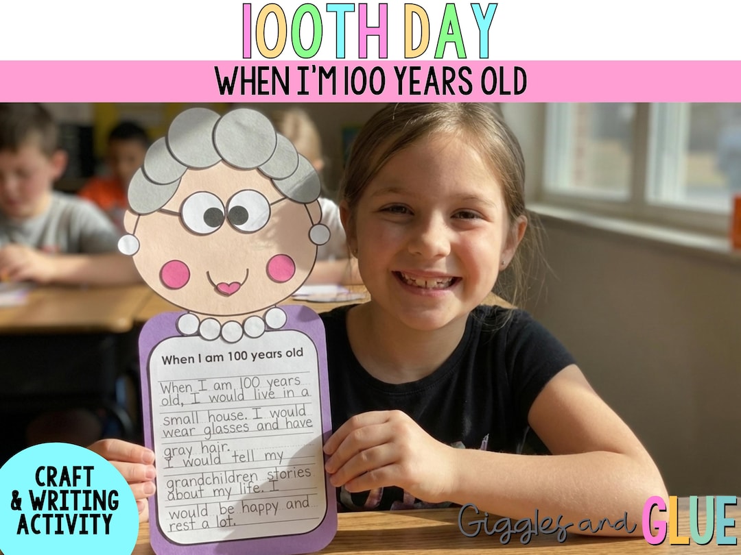 100 Days of School When I Am 100 Years Old Craft Bulletin Board 100th ...