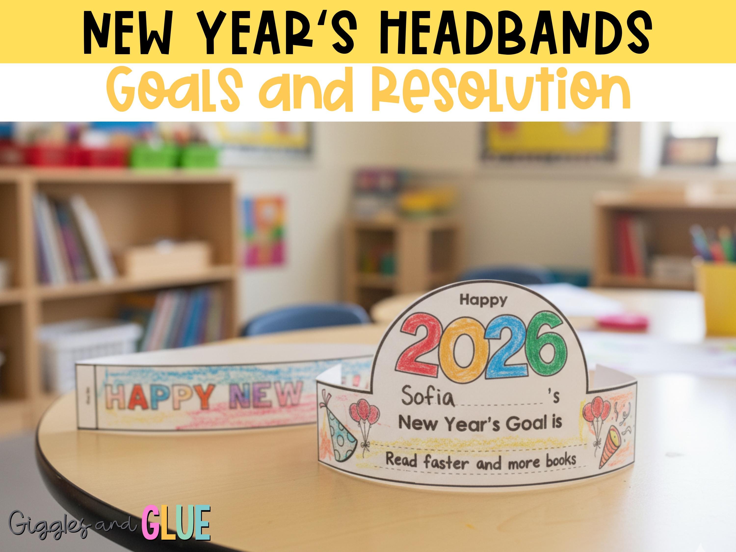2026 Printable Headbands New Years Party Hat Craft for Kids Cut and ...