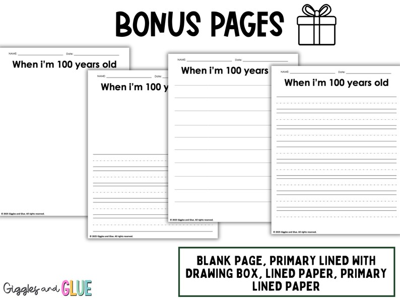 100 Days of School When I‘m 100 Years Old Portrait Drawing Writing ...