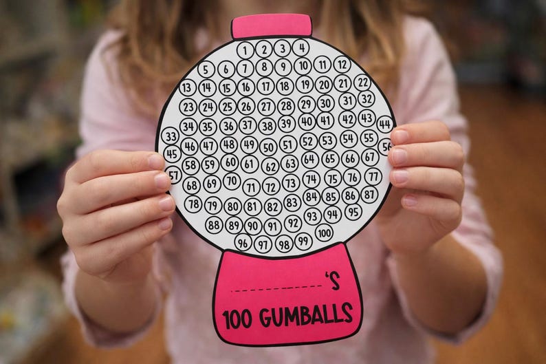 100 Days of School Printable Gumball Machine Craft 100th Day Gumballs ...