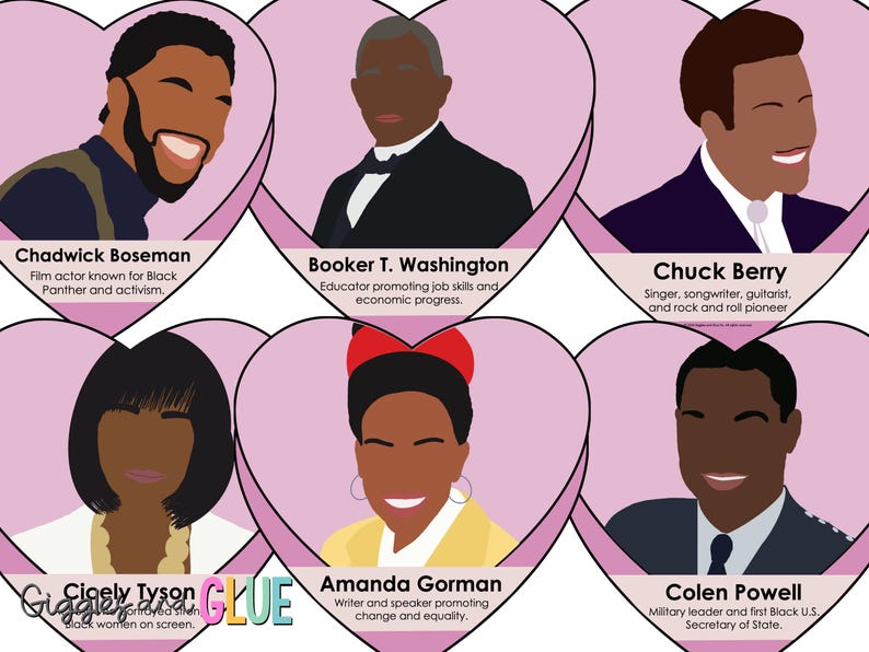 Black History Month Bulletin Board Kit Valentine‘s Day BHM Heart ...