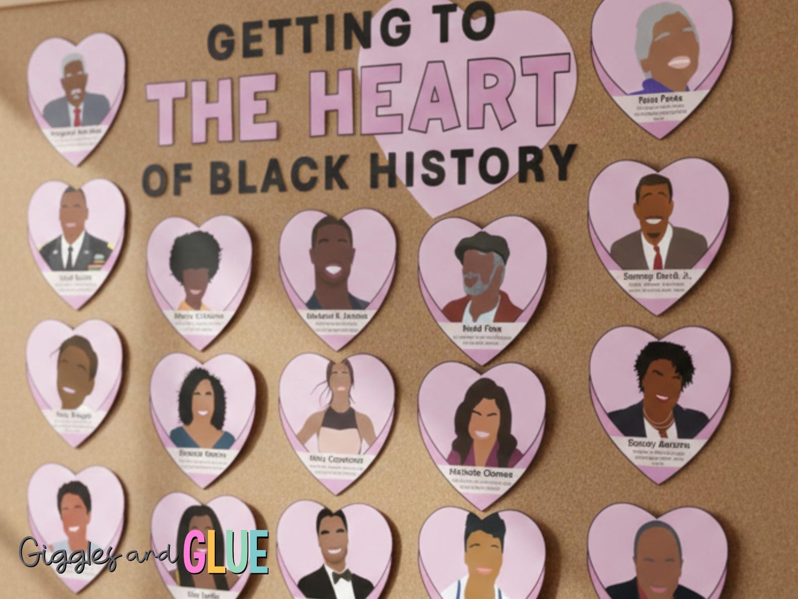 Black History Month Bulletin Board Kit Valentine‘s Day BHM Heart ...