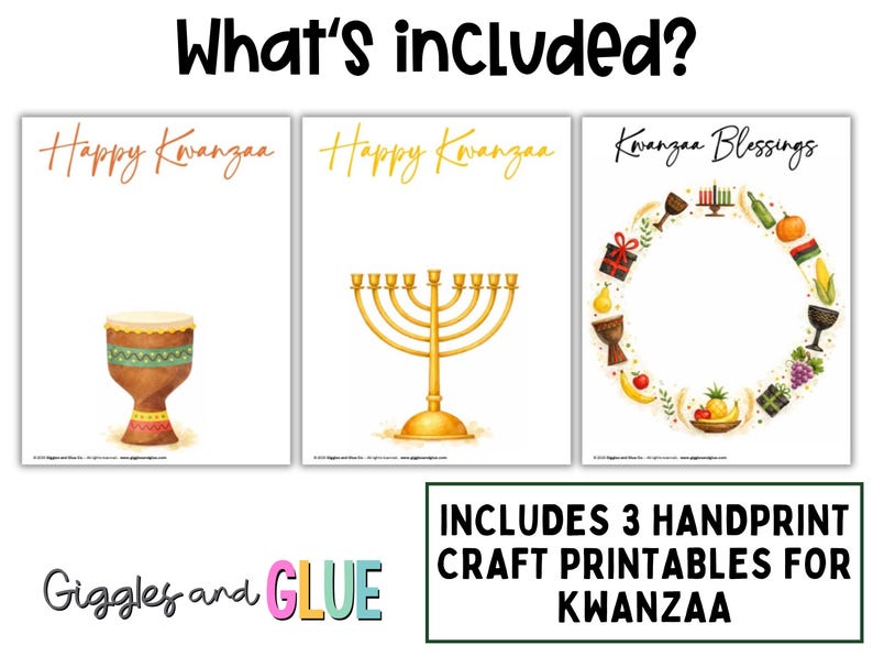 Happy Kwanzaa Handprint Art Craft Printable Painting Activity for Kids ...