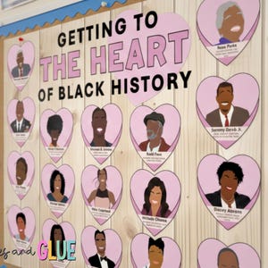 Black History Month Bulletin Board Kit Valentine‘s Day BHM Heart ...