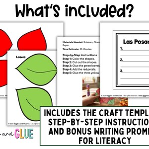 Las Posadas Poinsettia Flower Paper Craft Printable Template ELA ...