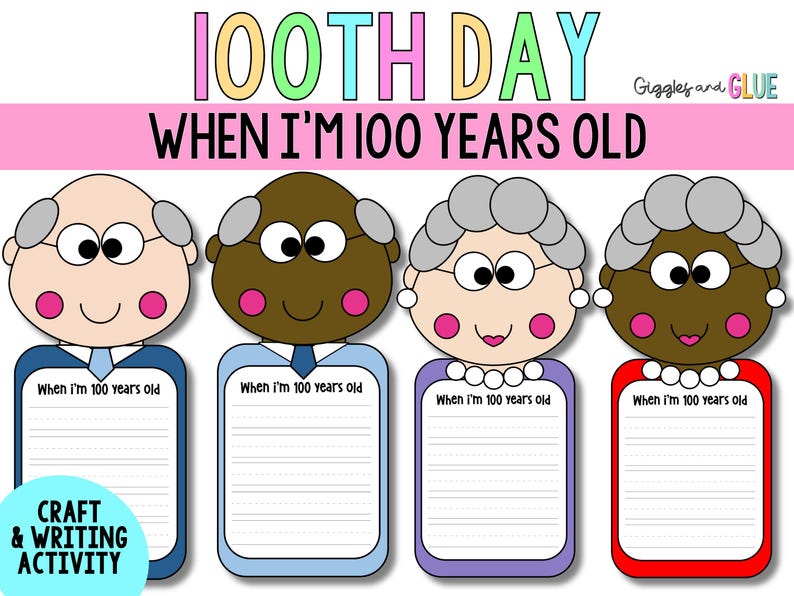 100 Days of School When I Am 100 Years Old Craft Bulletin Board 100th ...