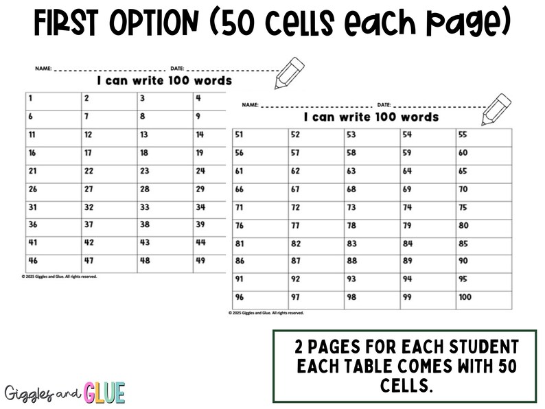 100 Days of School I Can Write 100 Words ELA Worksheets 100th Day of ...