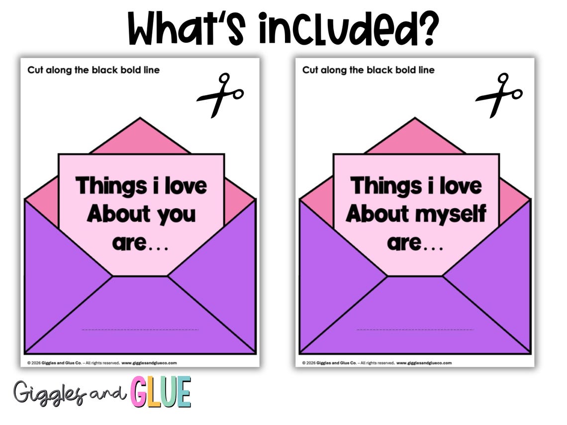 Valentine‘s Day SEL Craft Self Love Activity Things I Love About Myself ...