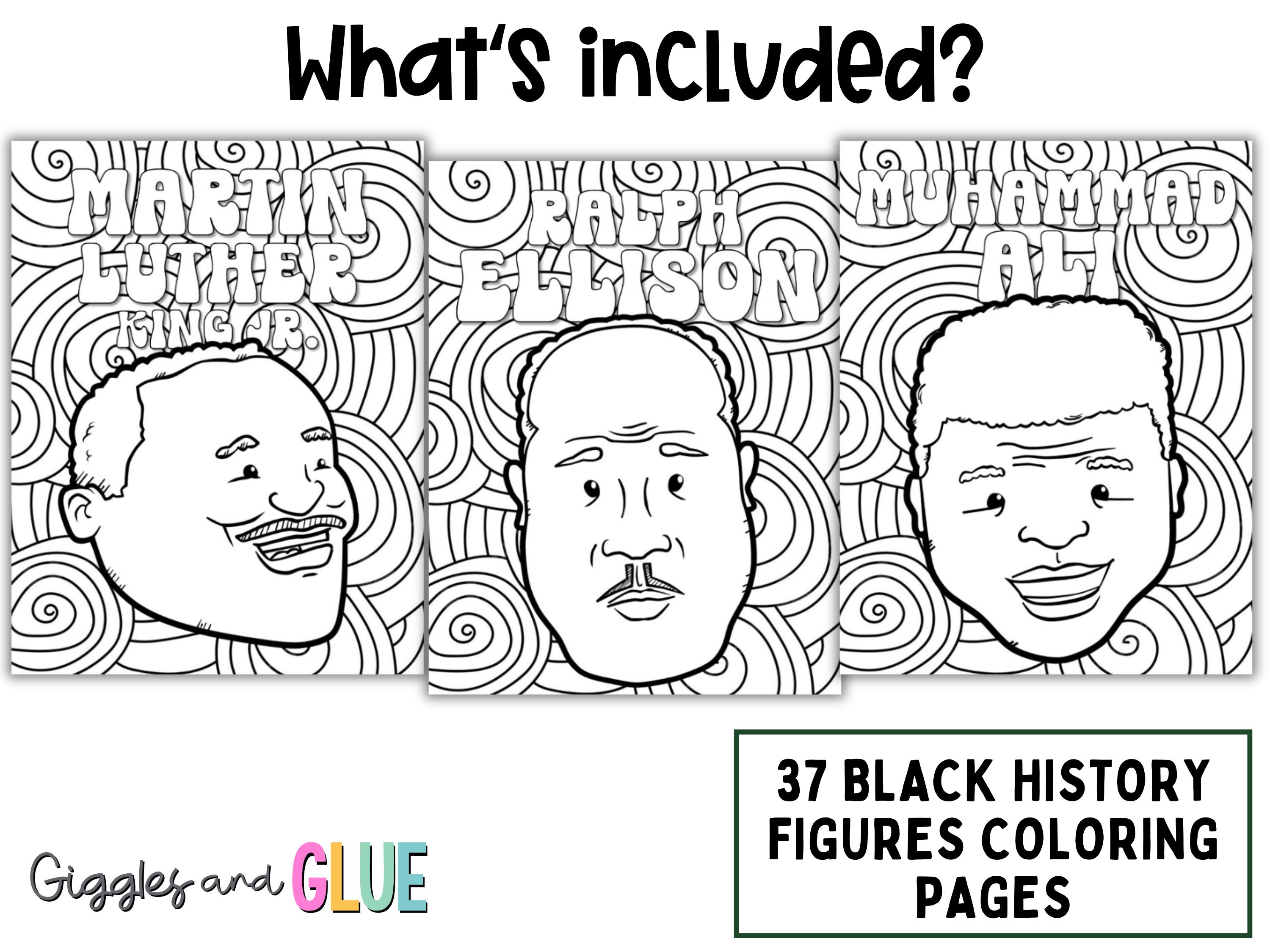Black History Month Posters Juneteenth Black Leaders Figures Coloring ...