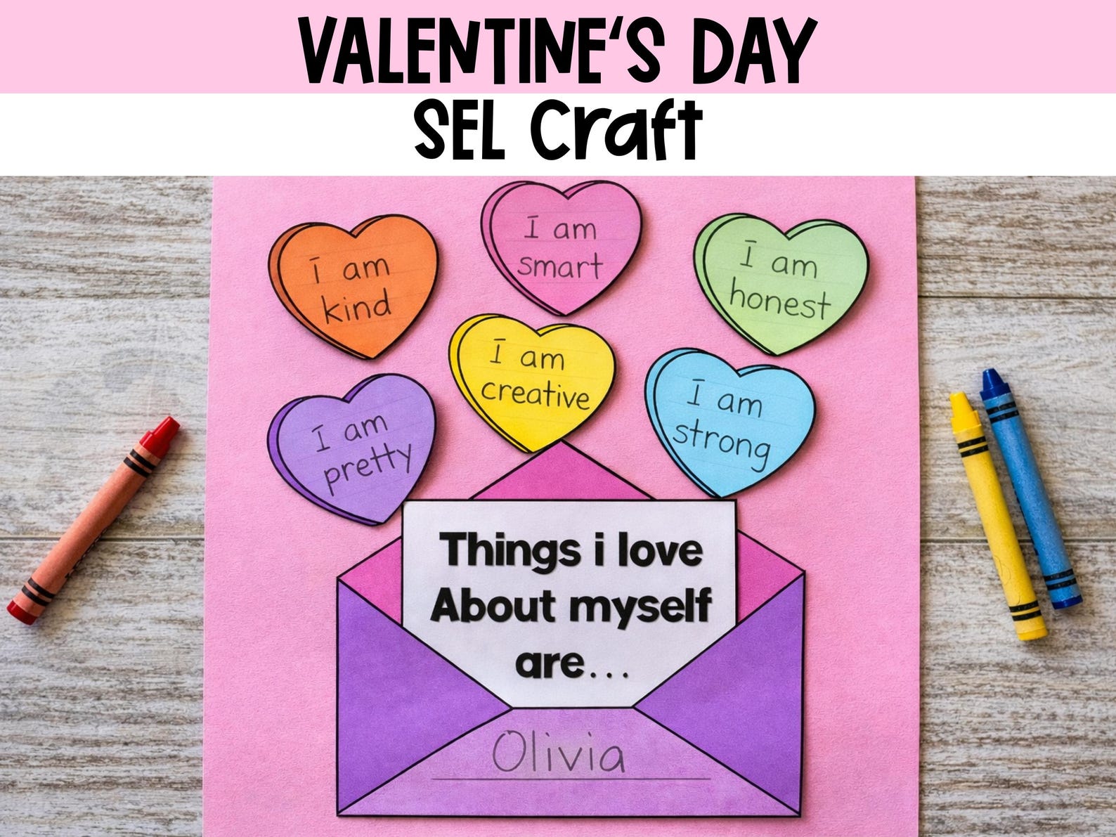 Valentine‘s Day SEL Craft Self Love Activity Things I Love About Myself ...