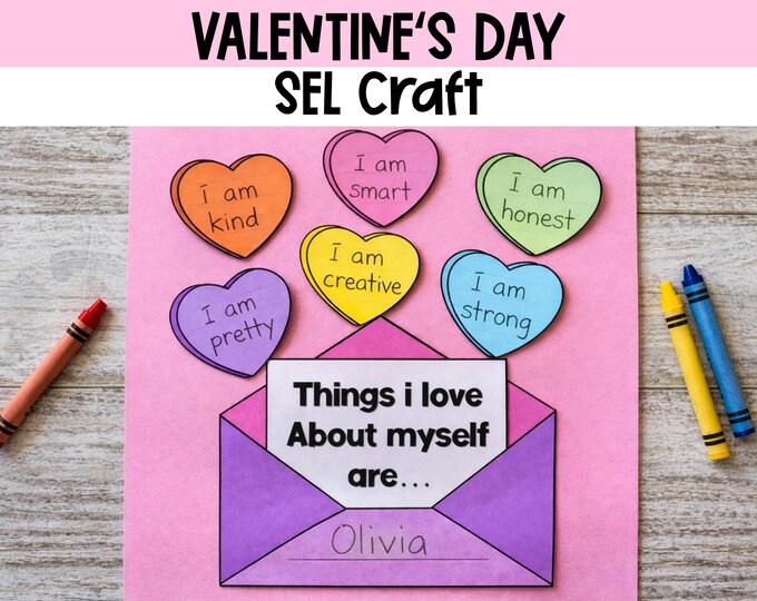 Valentine‘s Day SEL Craft Self Love Activity Things I Love About Myself ...