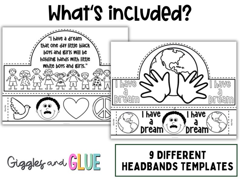 MLK I Have a Dream Headbands Craft Dr. Martin Luther King Jr. Day Hats ...