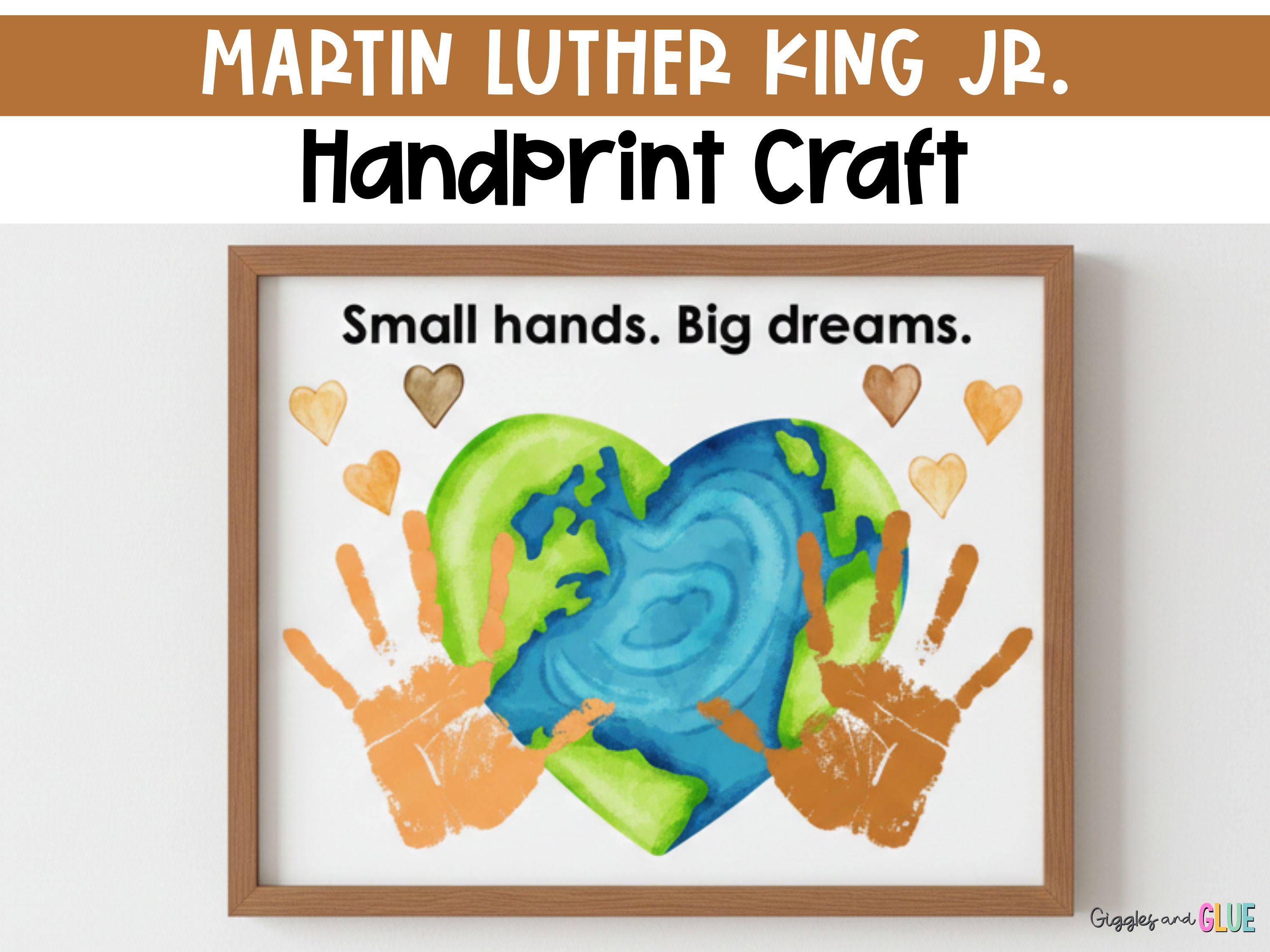 Dr Martin Luther King Jr Handprint Craft Art Poster MLK Day Door Decor ...