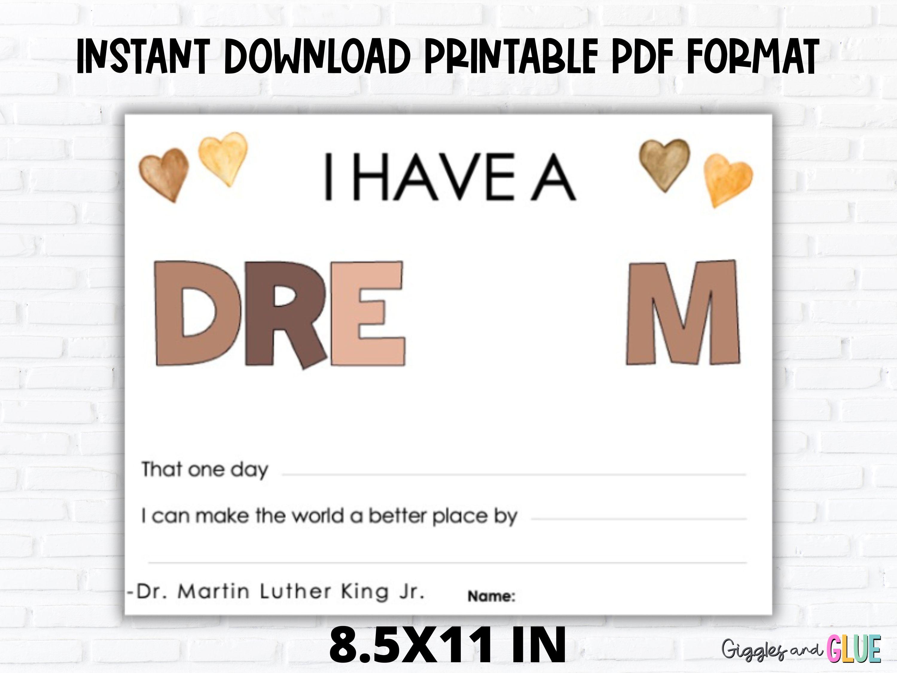 Dr Martin Luther King Jr Handprint Craft Art MLK Day I Have a Dream ...