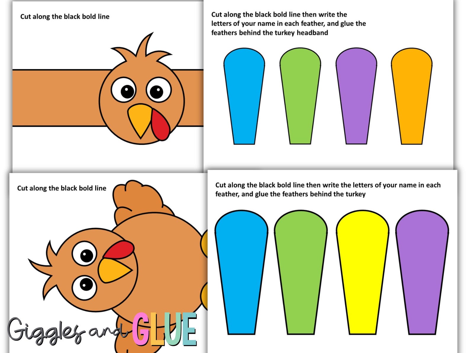 Thanksgiving Turkey Name Craft Activity Turkey Hat Craft Kids Paper ...